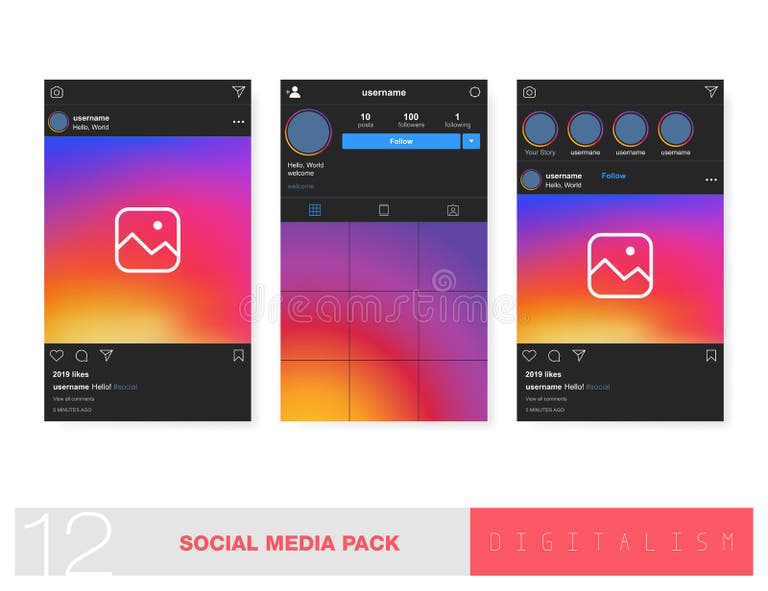 Social Media Network Post Template Stock Vector - Illustration of ...