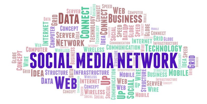 Social Media Network Word Cloud. Stock Illustration - Illustration of ...