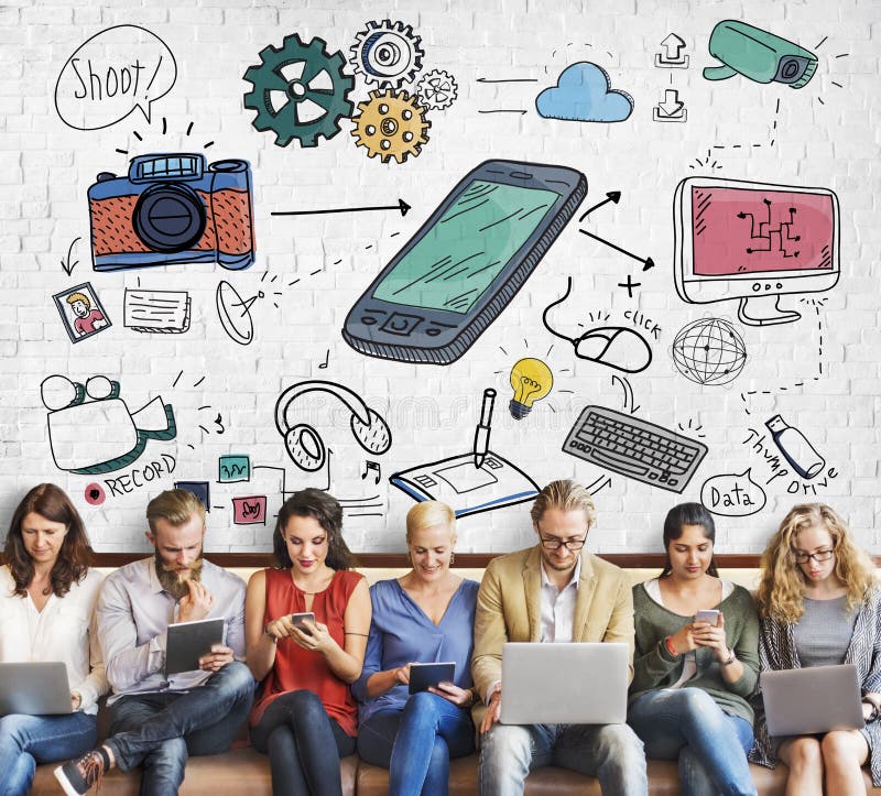 Social Media Networking Data Digital Sharing Concept Stock Image ...