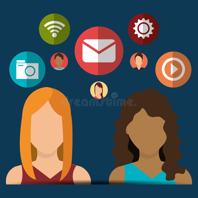 Social Media And Networking Design Stock Vector Illustration Of