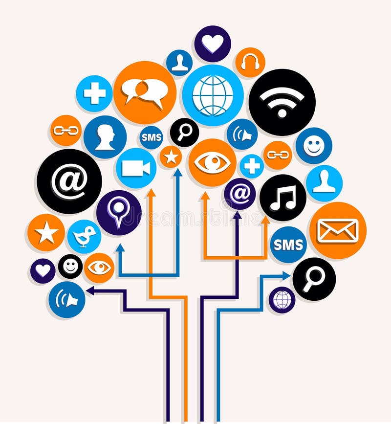 Social Media Networks Business Tree Plan Stock Vector - Illustration of ...