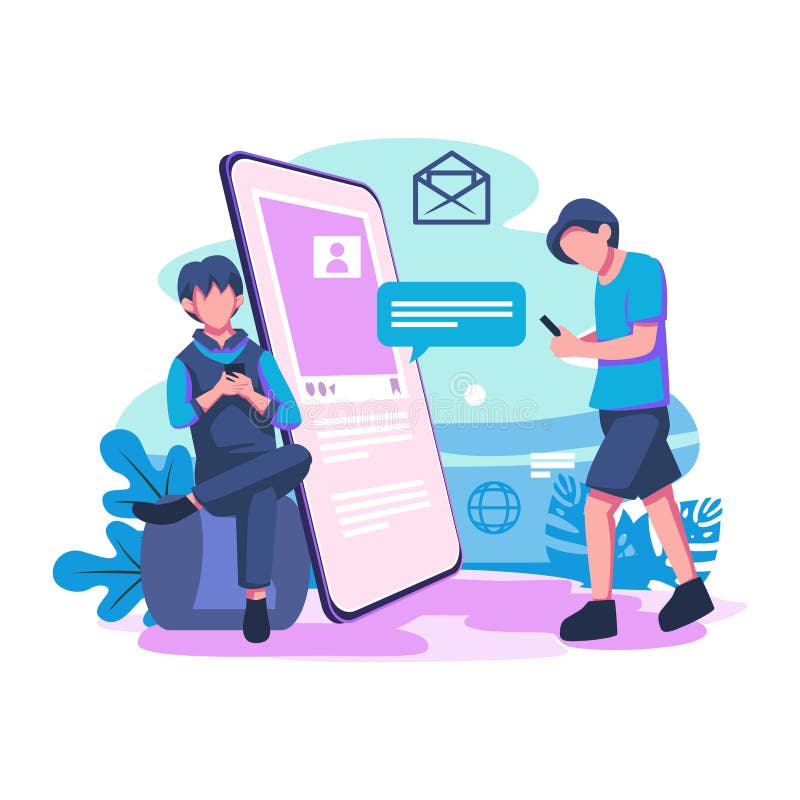 Social Media News and Tips Flat Style Illustration Vector Design Stock ...