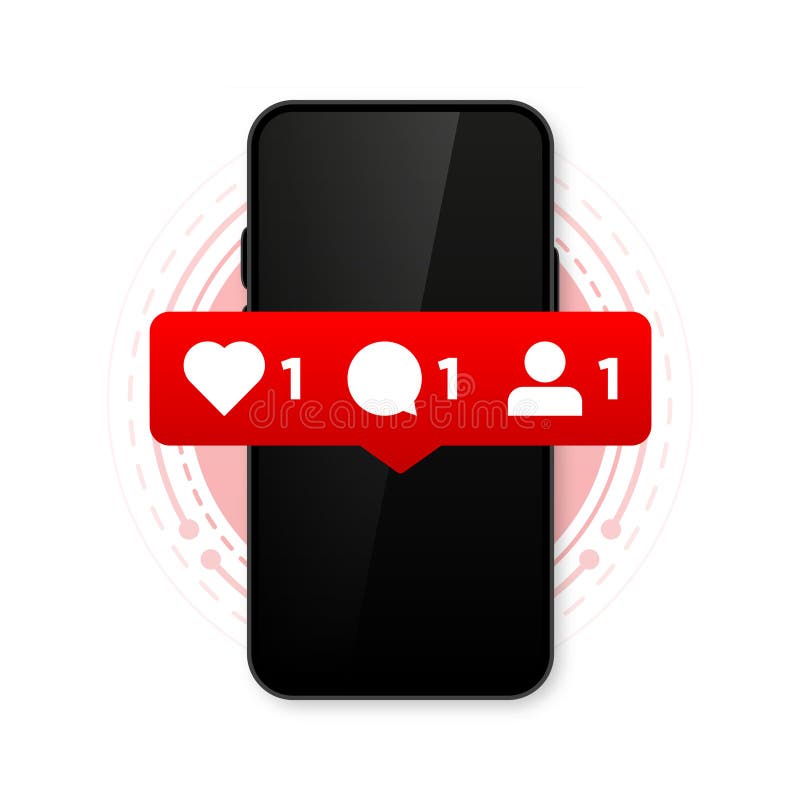 Social Media Notification Label. Subscribe, Comment and Like Icon ...
