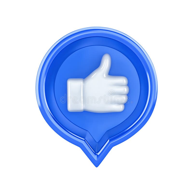 Social Media Notification with Like Symbol Isolated on White Stock ...