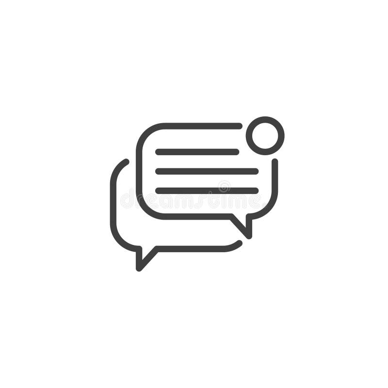 Social Media Notification Line Icon Stock Illustration - Illustration ...