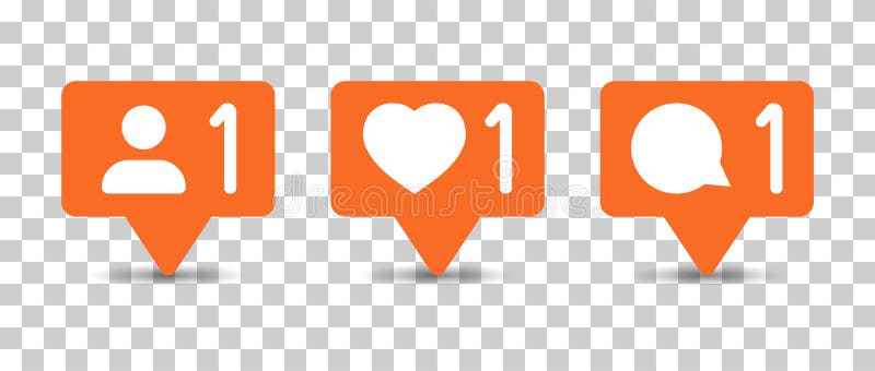 Social Media Notification Sign Icon in Transparent Style. Like, Comment ... Social Media Notification Sign Icon in Transparent Style. Like, Comment ...
