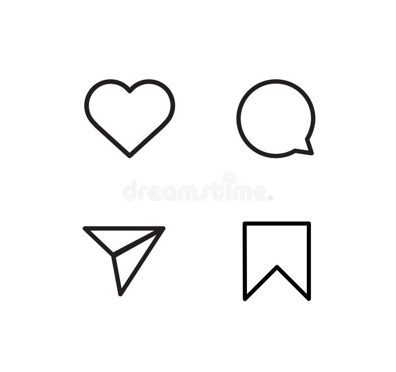 Social Media Notifications Icon. Like, Comment, Share, Save Icon ...