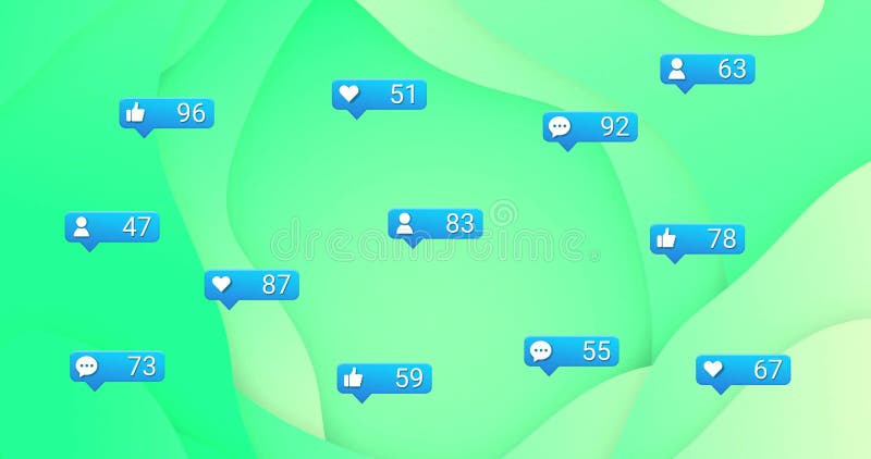 Social Media Notifications Image Over Green Abstract Background Stock ...