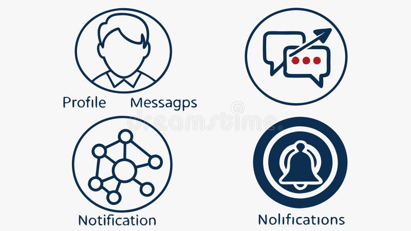 Social Media Notifications Messages and Profile Illustration Generative ...