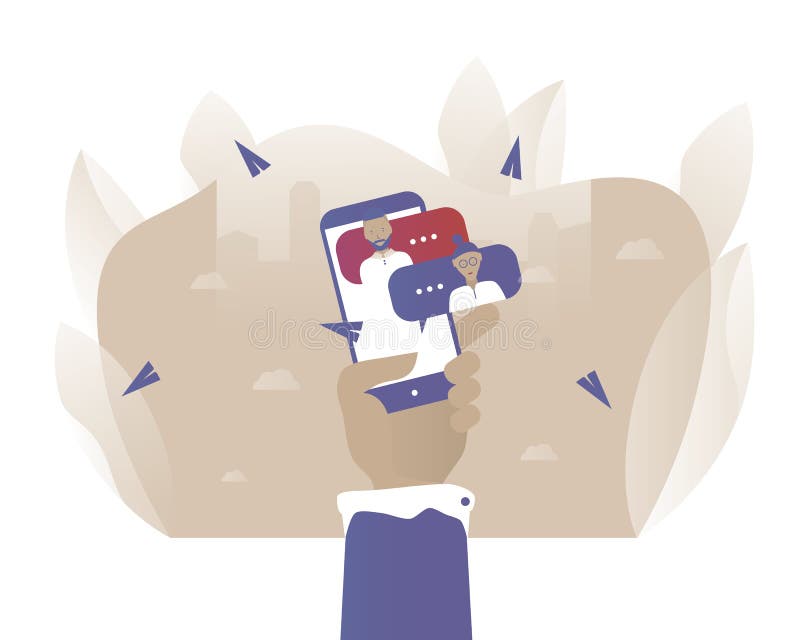 Social Media. People are Sending Messages Stock Vector - Illustration ...