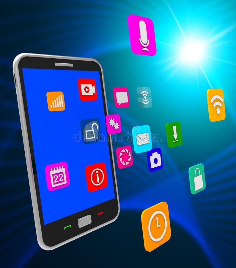 Social Media Phone Represents World Wide Web and Cellphone Stock ...