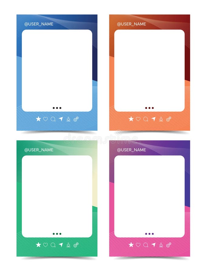 Social Media Photo Frame Border Layout Card Stock Vector - Illustration ...