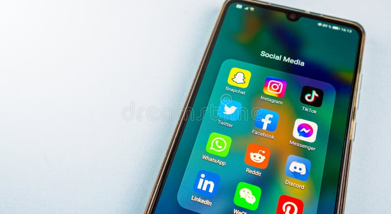 Social Media Platform Apps on Mobile Phone. Modern Communication ...