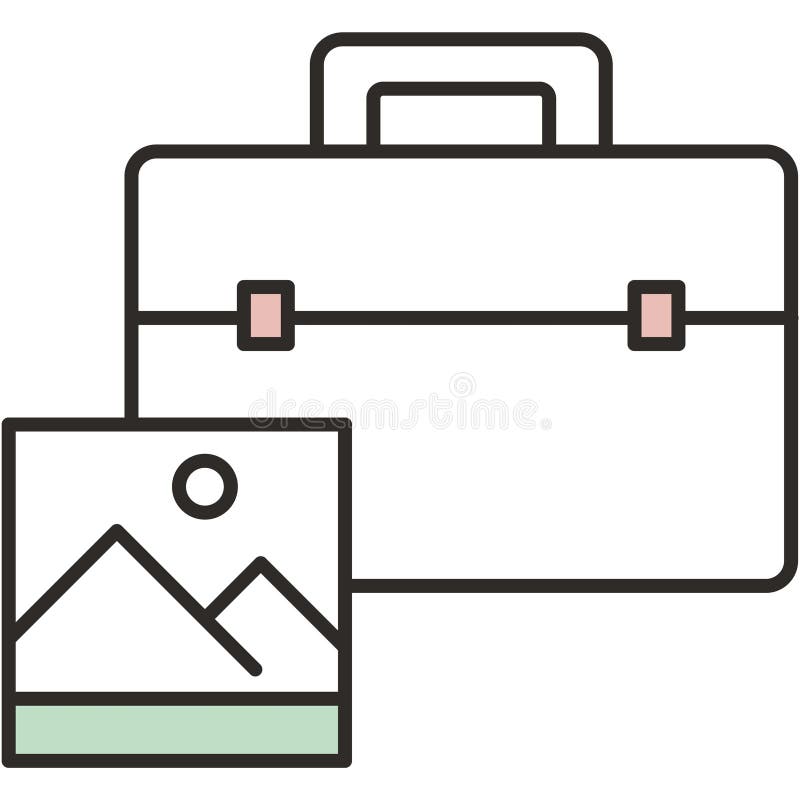 Social Media Portfolio Icon Vector Design on White Stock Illustration ...