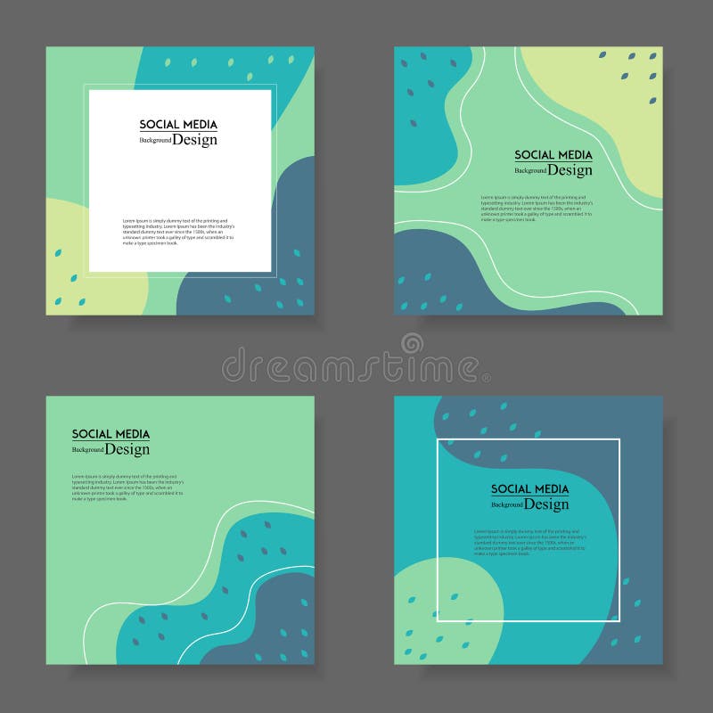 Social Media Post Abstract Wave Template Stock Vector - Illustration of ...