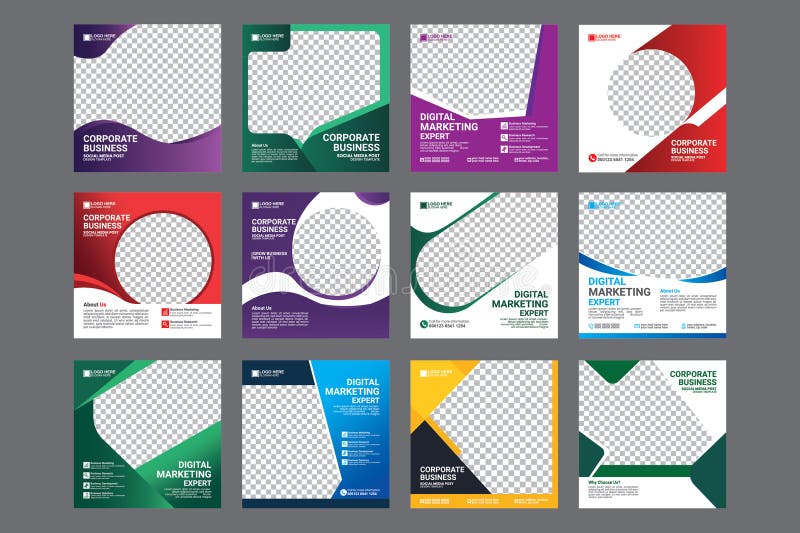 Best Digital Marketing Template Bundle for Social Media Stock Image ...