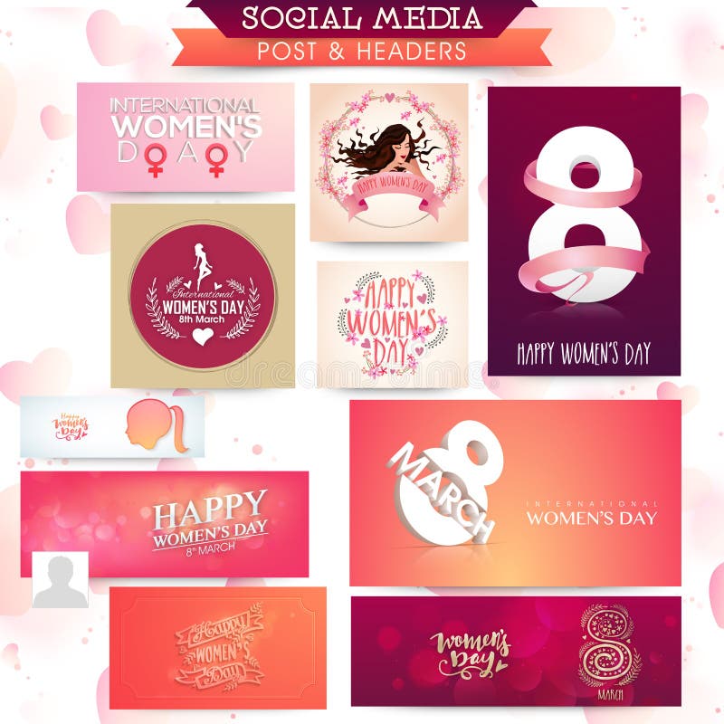 Social Media Post and Header for Women S Day. Stock Illustration ...