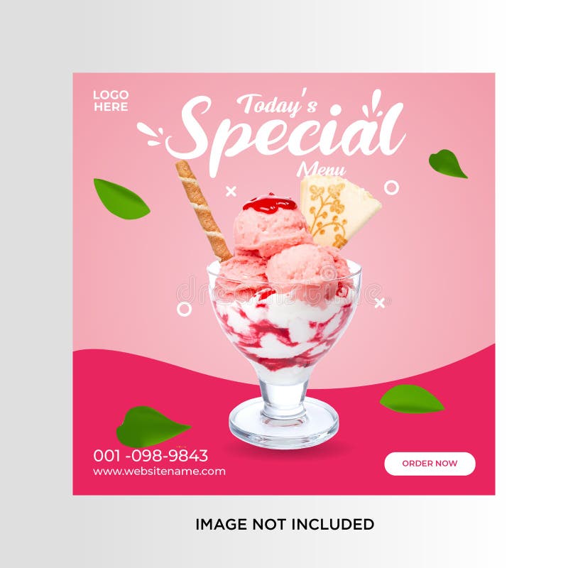 Social Media Post Ice Cream Stock Vector - Illustration of banner ...