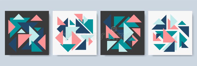 Social Media Post Template with Colorful Geometric Texture. Abstract ...