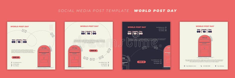 Social Media Post Template Design. World Post Day Template Design with ...