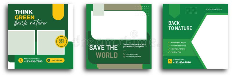Social Media Post Template with Save the Earth Stock Vector ...