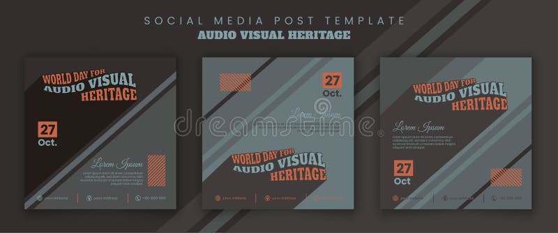 Social Media Post Template with Typography of World Day for Audio ...