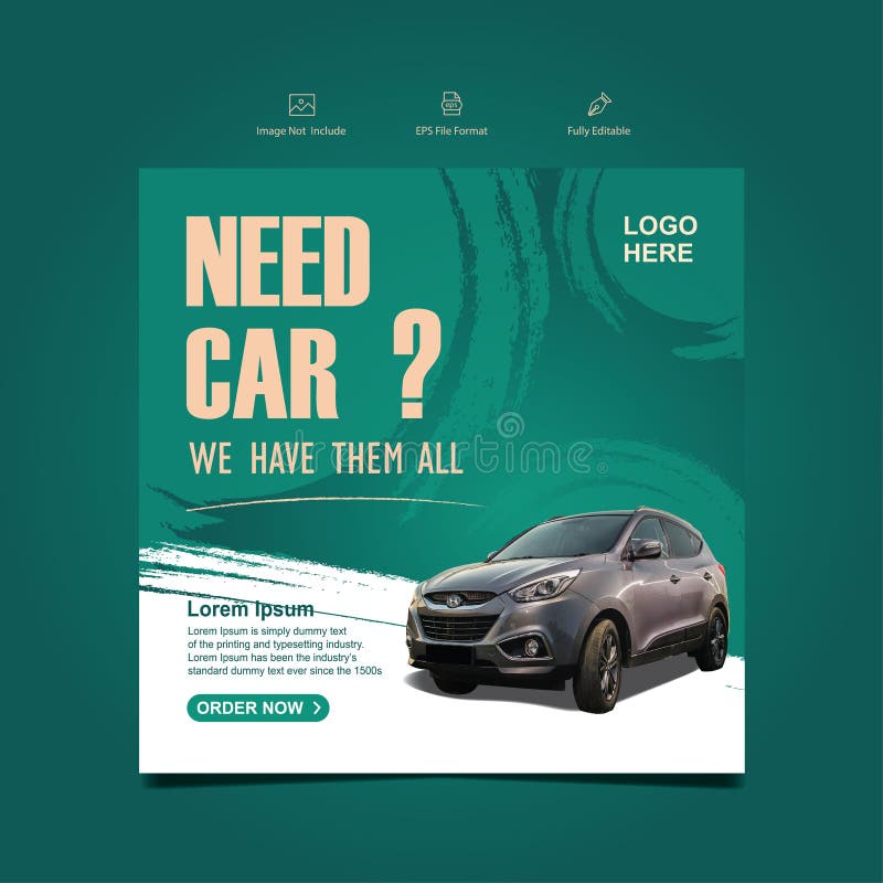 Social Media Post, Welcome Banner, Web Banner Need Car, Car Rental ...