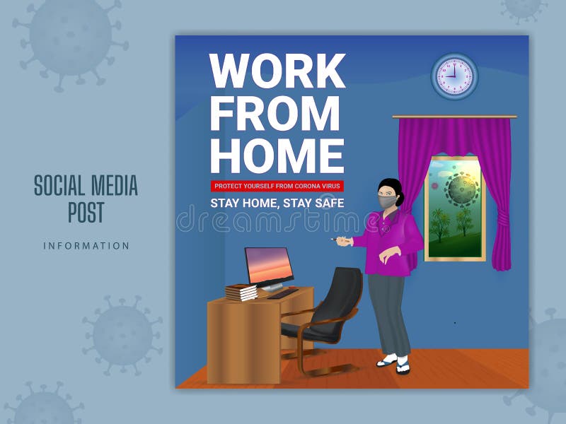 Banner To Remind Everyone To Avoid Corona Virus by Working from Home ...