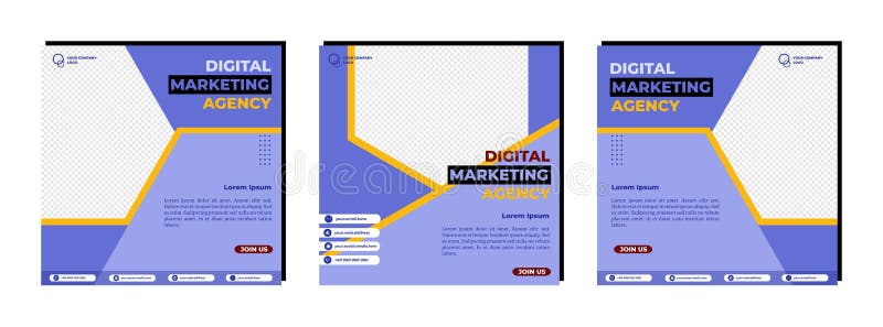 Social Media Posts Template Modern Design, for Digital Marketing Online Stock Vector ...
