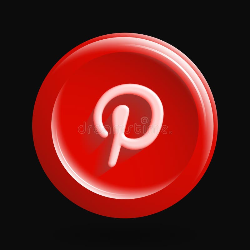 Social Media Red P Icon. 3D Isolated Logotype Editorial Photo ...