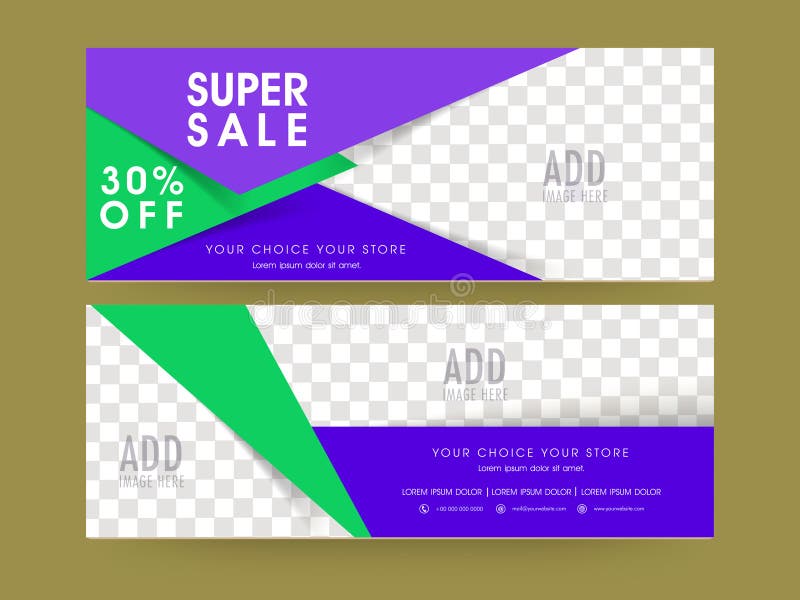 Social Media Sale Banner or Header Design Set with Space for Product ...