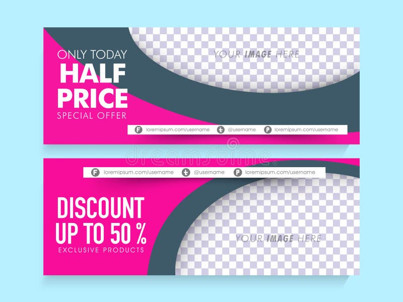 Social Media Sale Banner or Header Design with Space for Product Image ...