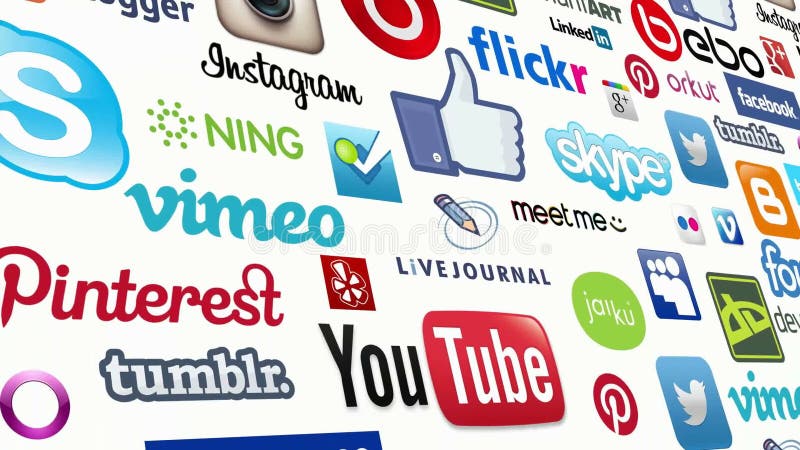 Social Media Seamless Loop stock footage. Video of people - 52367532