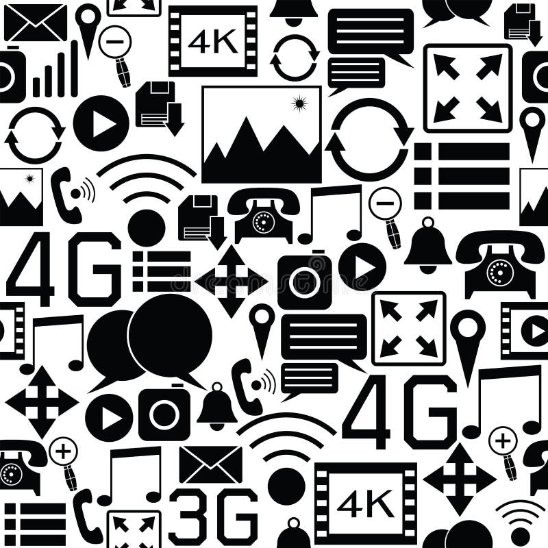 Social Media Seamless Pattern Background Icon Stock Vector ...