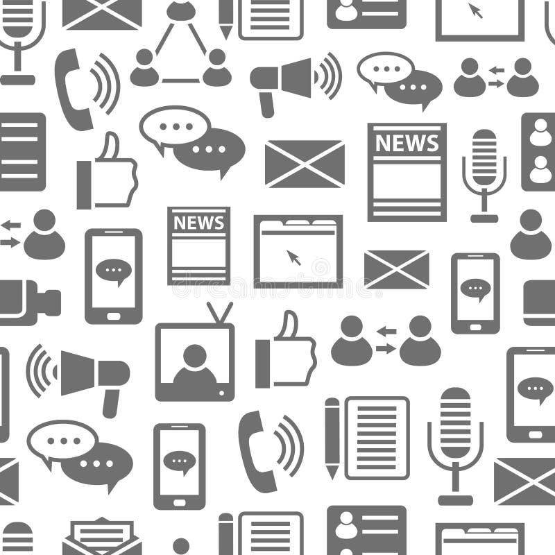 Vector Seamless Pattern with Social Media Icons Stock Vector ...