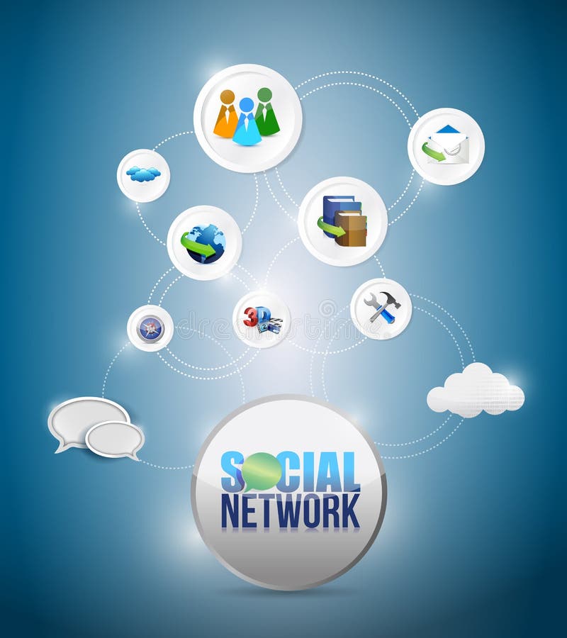 Social Media Settings Illustration Design Stock Illustration ...