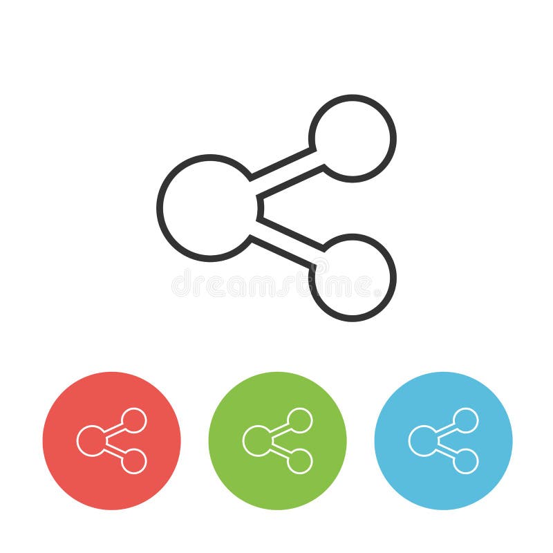 Social Media Sharing Outline Icon Stock Illustration - Illustration of ...