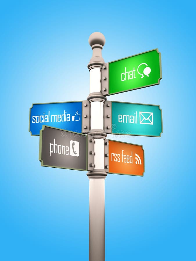 Social media sign stock illustration. Illustration of contact - 29664362