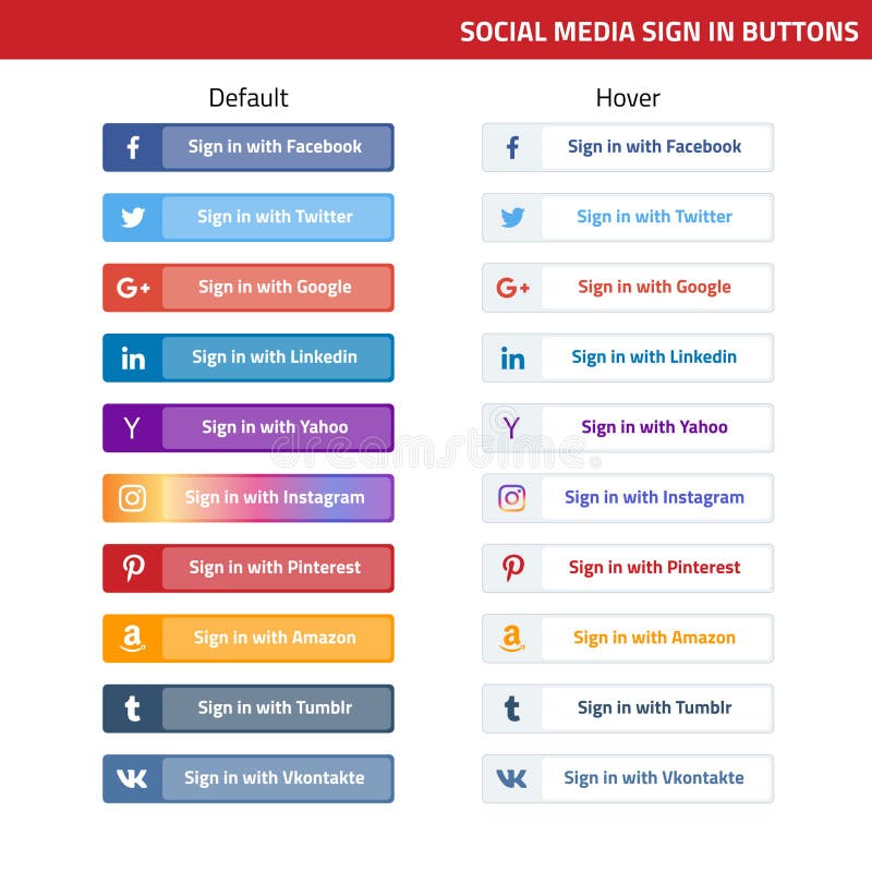 Social Media Sign in Button Editorial Stock Image - Illustration of ...