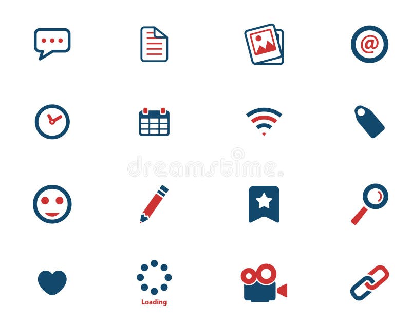 Social media simply icons stock vector. Illustration of date - 65964585