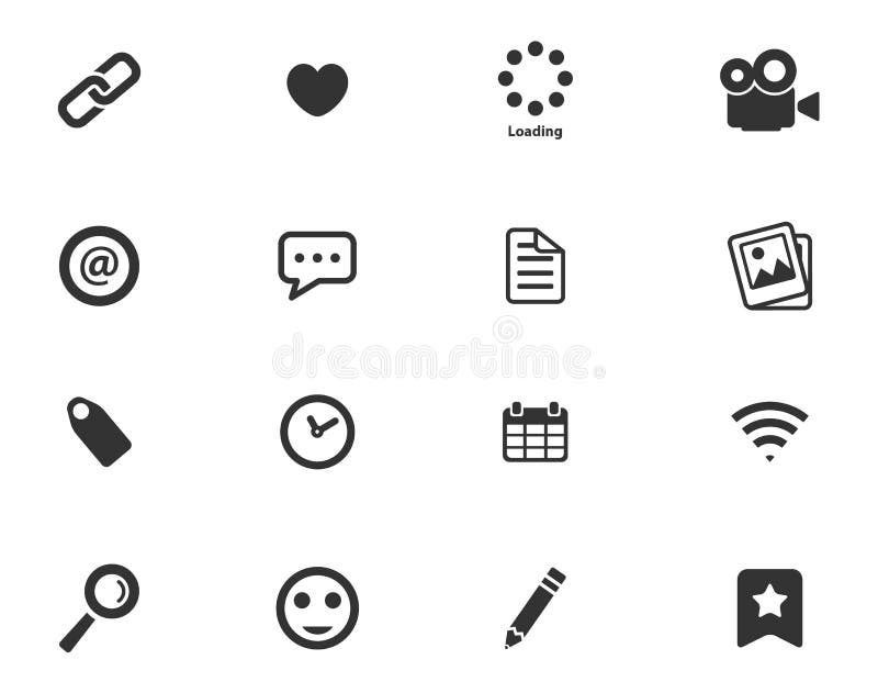 Social media simply icons stock vector. Illustration of movie - 66073432
