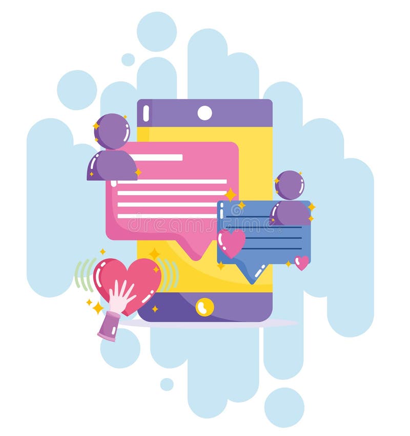 Social Media Smartphone Message Chat Text Connection Stock Vector ...