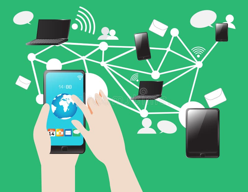 Social Media SmartPhone Tablet Notebook Internet and Networks Stock ...