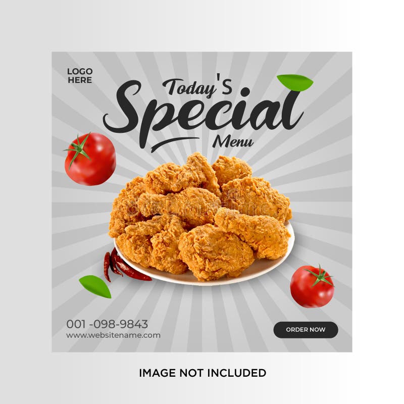 Social Media Special Fried Chicken Stock Vector - Illustration of brand ...