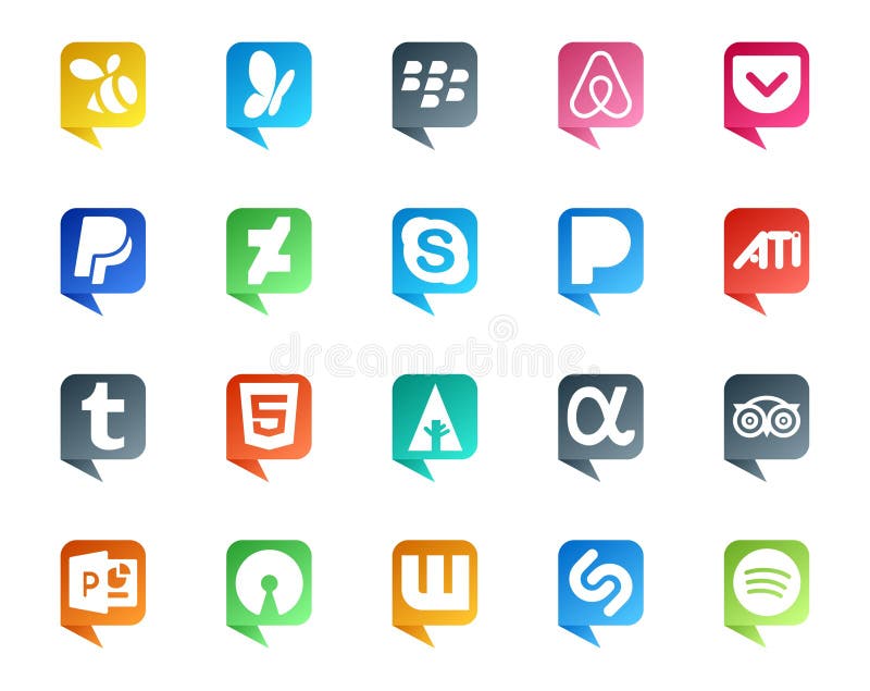 20 Social Media Speech Bubble Style Logo Like Powerpoint. Tripadvisor ...