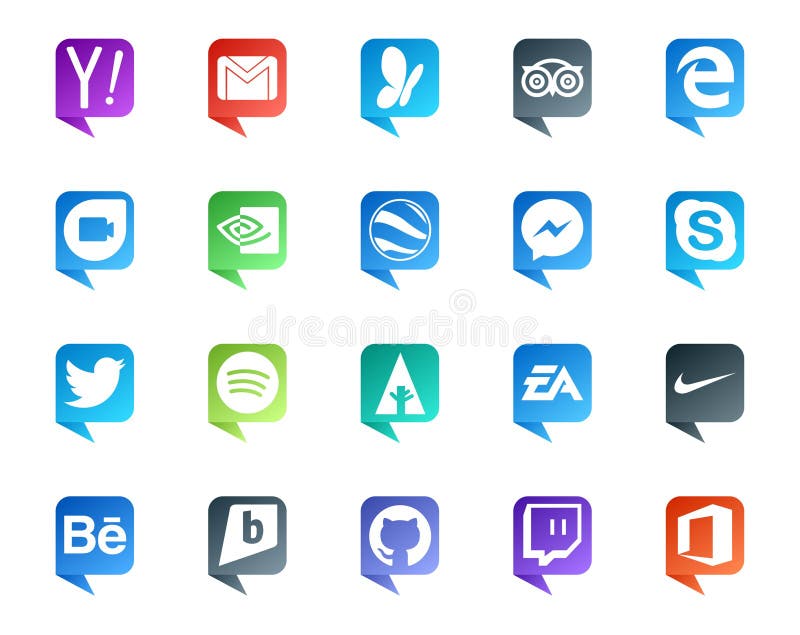 20 Social Media Speech Bubble Style Logo Like Spotify. Twitter. Edge ...