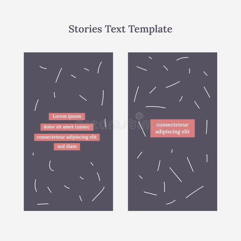 Social Media Stories Text Template Purple Color Vector Design Stock ...