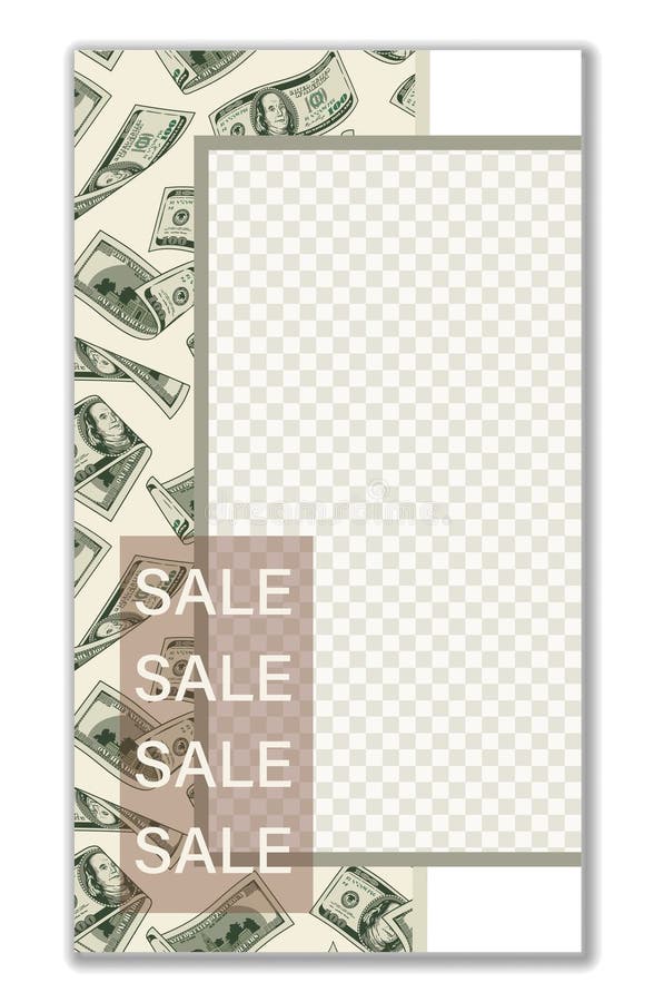 Social Media Story Money Layout with Circle Frame Stock Vector ...