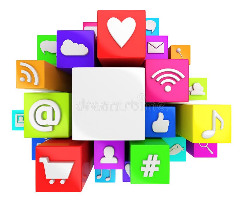 Social media symbols stock illustration. Illustration of like - 44139969