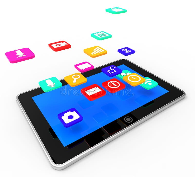Social Media Tablet Indicates Application Software and Communication ...